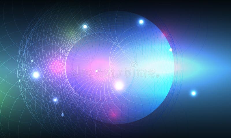 Modern Banner. Circular Glow. Digital Technology Background. Bright ...