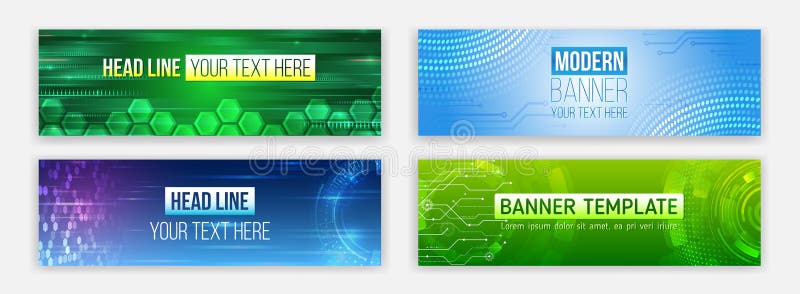 Modern Banner Design with Technology Element. Data Protection, Internet ...