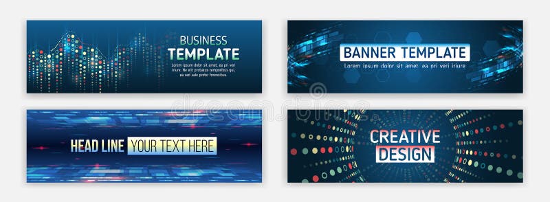 Modern Banner Design with Technology Element. Data Protection, Internet ...