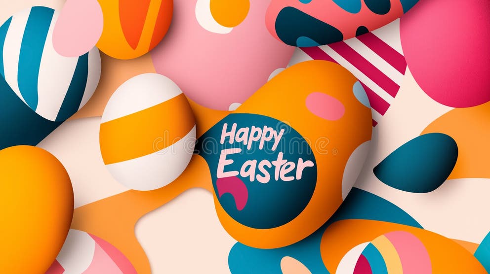Modern Banner Features Vibrant Easter Egg Patterns and Bold Text ...