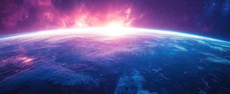 Modern Banner Featuring a Close-Up of Earth S Atmosphere with the Ozone ...