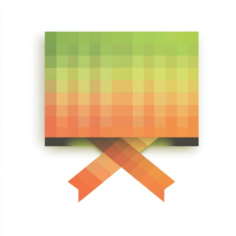 A Modern Banner Showcasing an Abstract Ribbon in Pixel Art Style. Stock ...