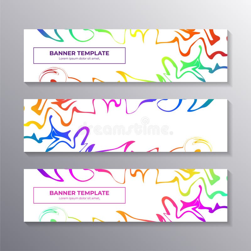 Modern Banner Template with Abstract Liquid Gradient Marble Background ...
