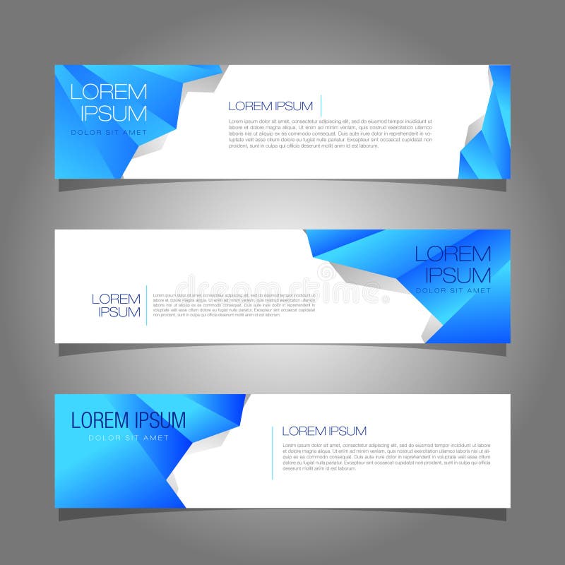 Modern Banner Template Design. Blue Geometric Banner Illustration ...