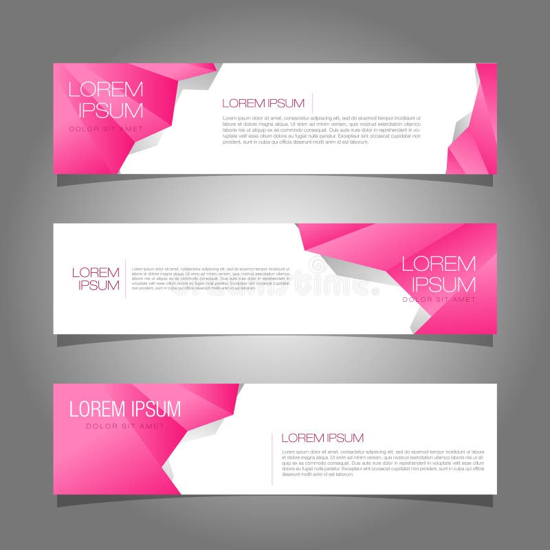 Modern Banner Template Design. Pink Geometric Banner Illustration ...
