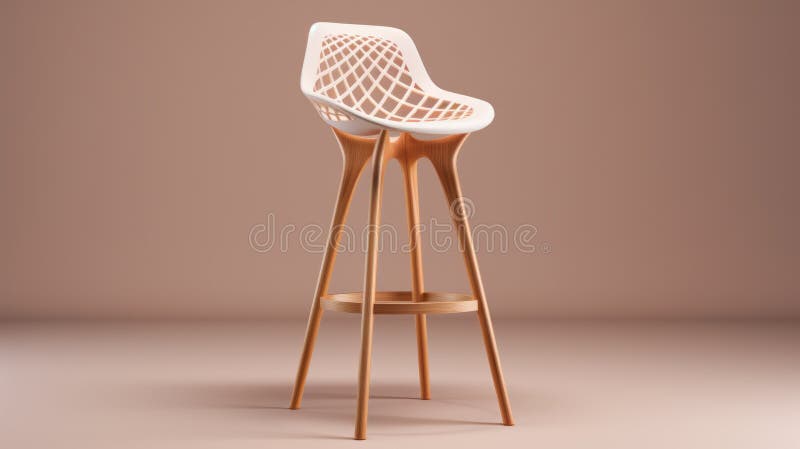 Modern Bar Chair with Grid-like Structure and Nature-inspired Design ...