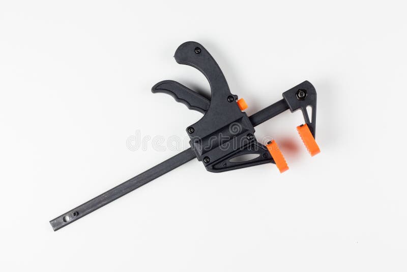 Modern Bar Clamp with Quick Release White Backgrgound Stock Photo ...