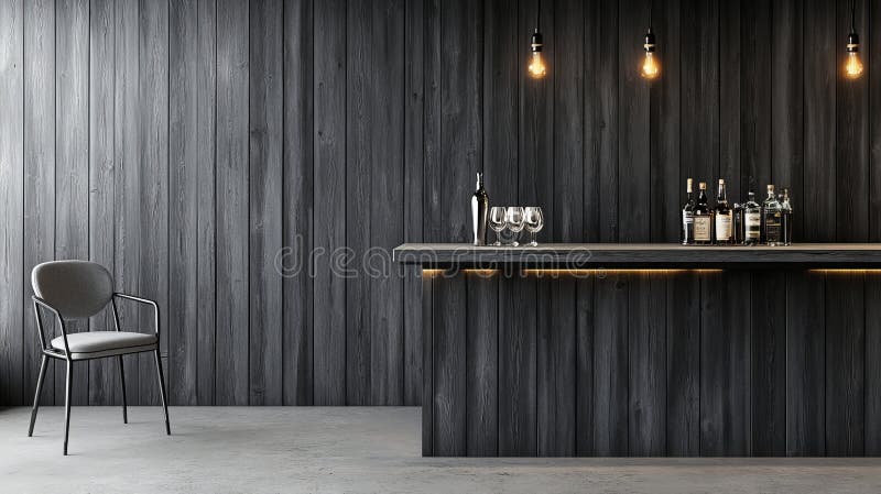 Modern Bar Design Featuring a Lit Base and Chic Seating Stock Photo ...