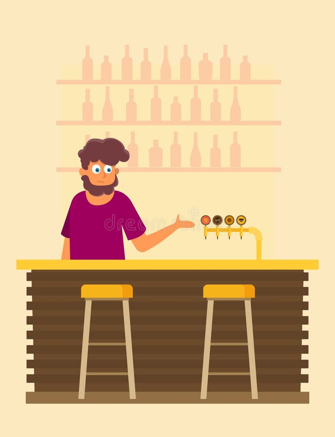 Modern Bar. Flat Vector Isometric Style Design for Web and Print Stock ...