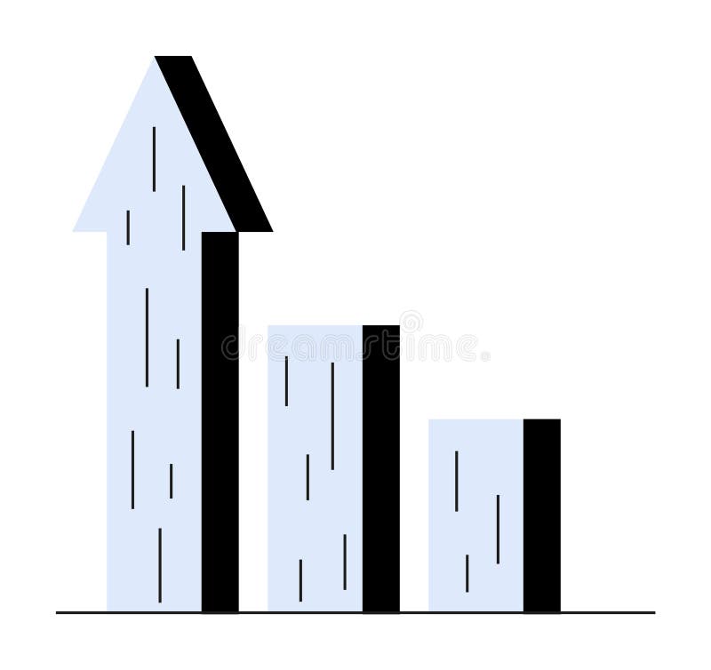 Modern Bar Graph with Upward Arrow Showing Growth and Success ...