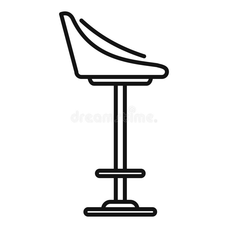 Modern Bar Stool Standing on Single Leg with Footrest Stock Vector ...