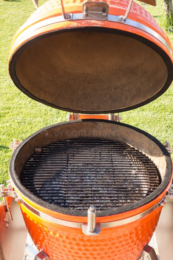 Modern Barbecue Grill on Back Yard. Outdoor Cooking Station Stock Photo ...