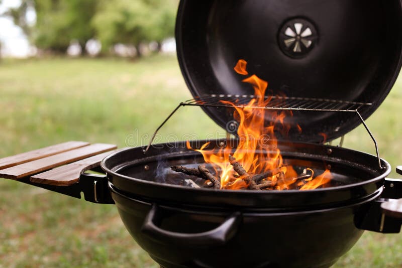 Modern barbecue grill stock photo. Image of closeup - 121736874