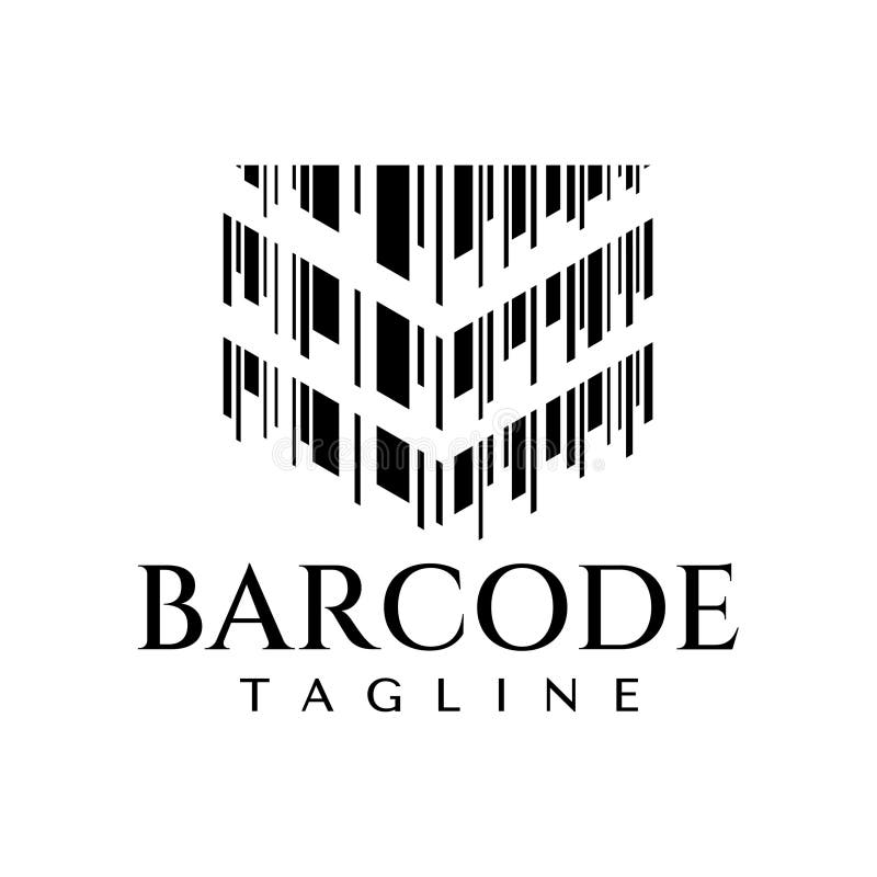 Modern Barcode Shield Abstract Logo Design. Luxury Barcode Store ...