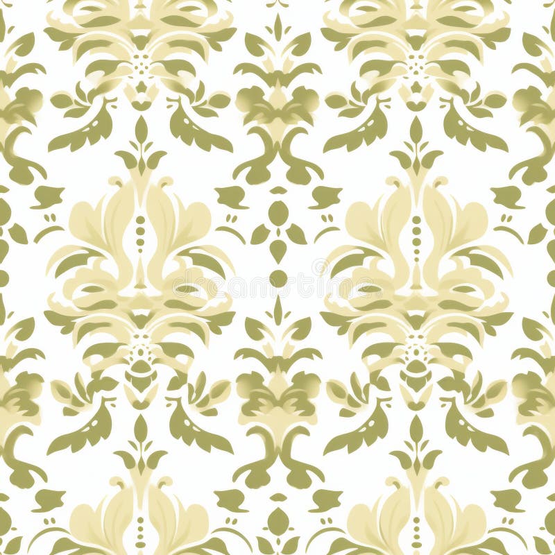 Modern-baroque Floral Pattern on White Background Stock Illustration ...