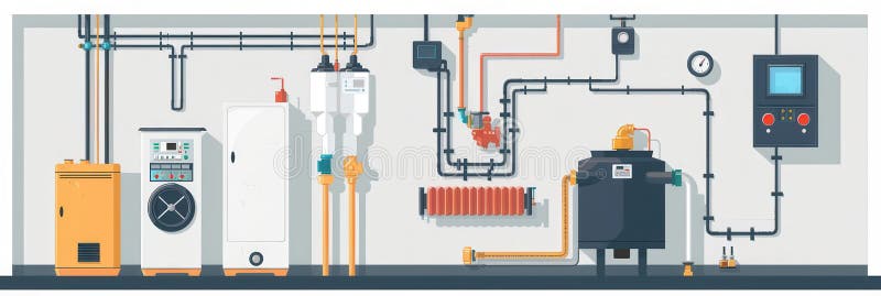 Efficient Home Heating System Featuring Gas Boiler, Electric Boiler ...
