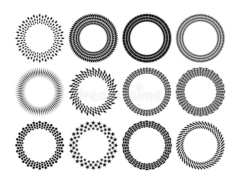 Simple Basic Shape Abstract Divider Border Design Set Stock Vector ...