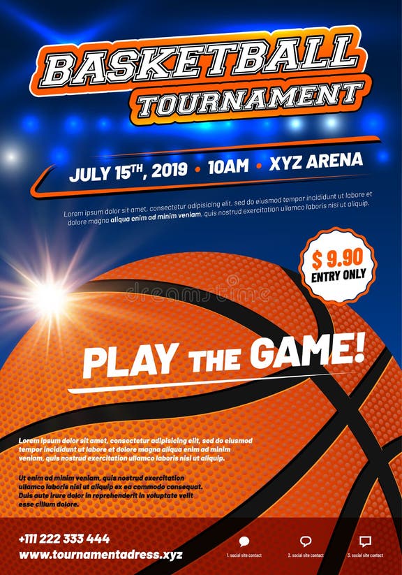 Modern Basketball Poster Template with Sample Text Stock Vector ...