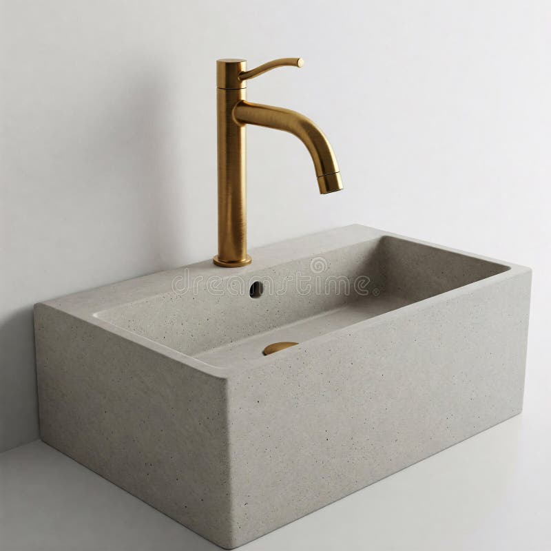 3d Render of a Modern Bathroom Faucet with a Sink Front View Stock ...