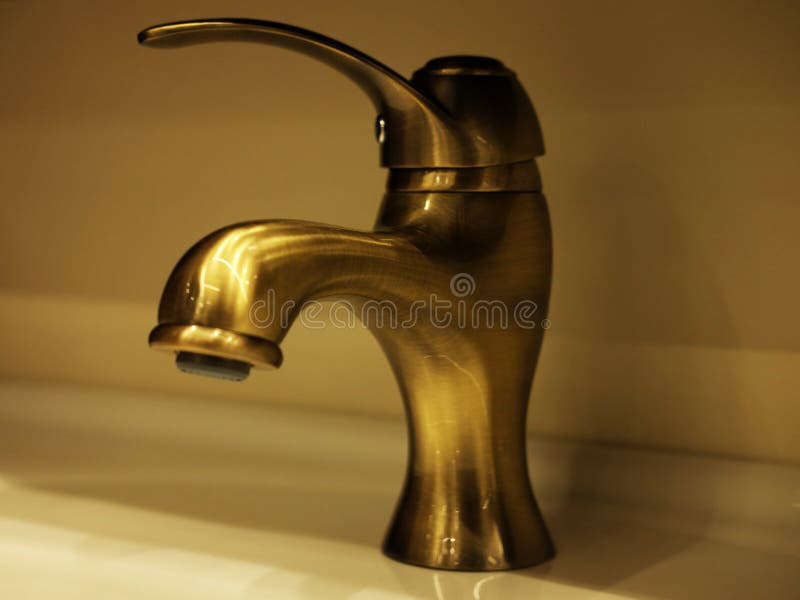 Modern Bathroom Faucet, Close Up Picture Stock Image - Image of ...
