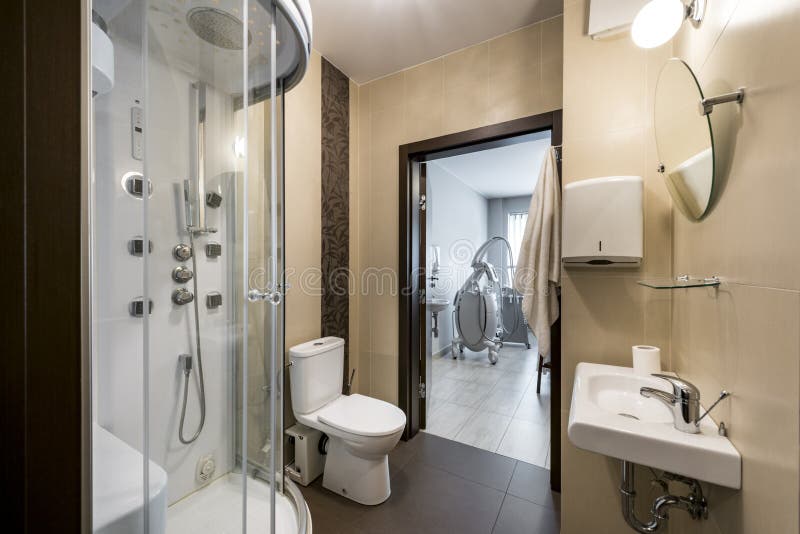 Modern Lavatory Interior Design Architecture Stock Photo - Image of ...