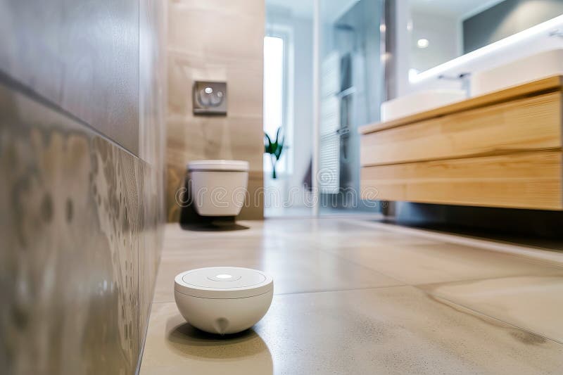 Modern Bathroom Interior with Smart Home Sensor for Enhanced Hygienic ...