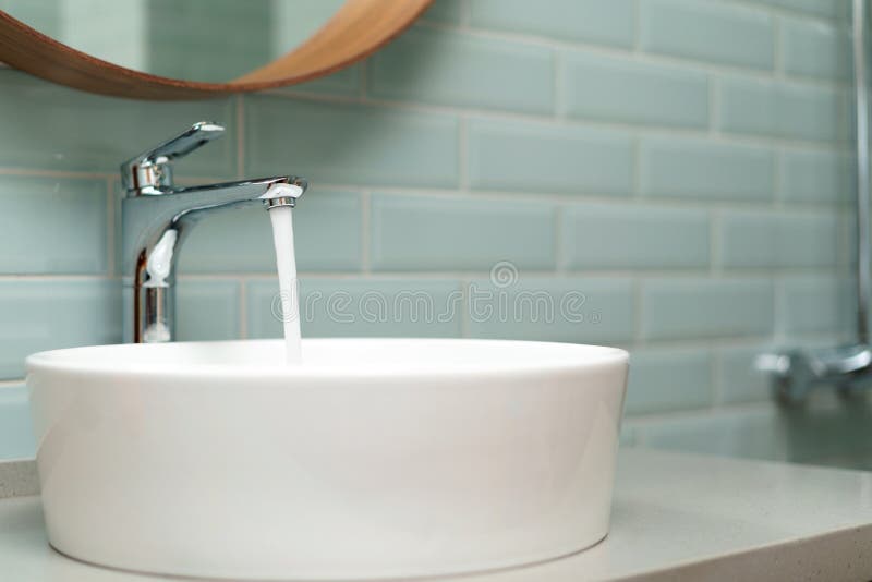 Modern Bathroom Interior with White Ceramic Sink Stock Image - Image of ...