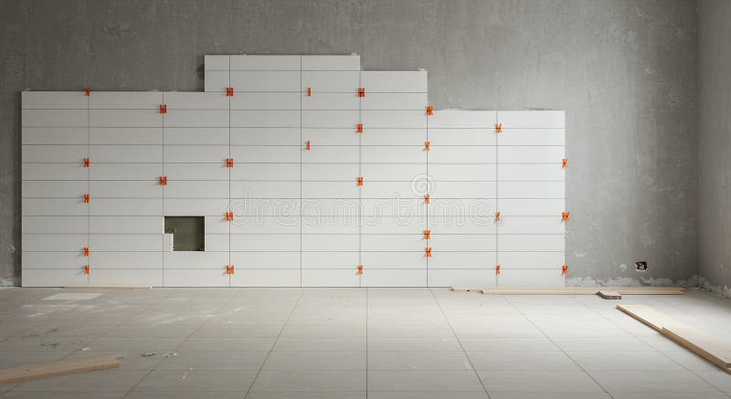 Modern Bathroom Renovation: White Tile Installation in Progress ...