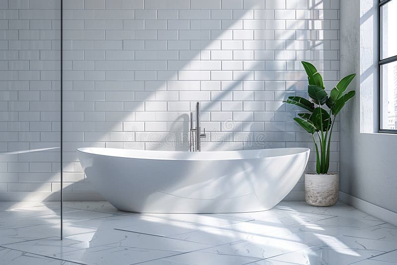 Modern Bathroom with Sunlight Stock Image - Image of design, simple ...