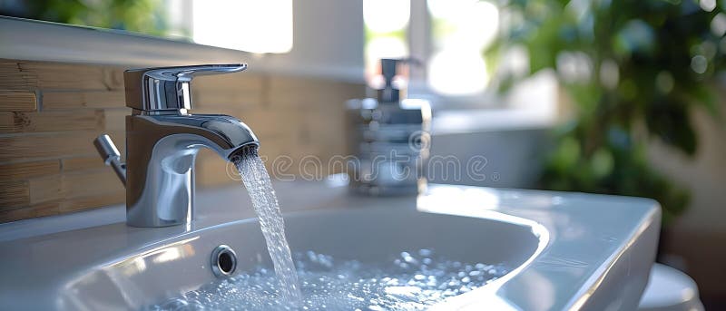 Modern Bathroom Tap: Streamlining Simplicity in Water Flow. Concept ...