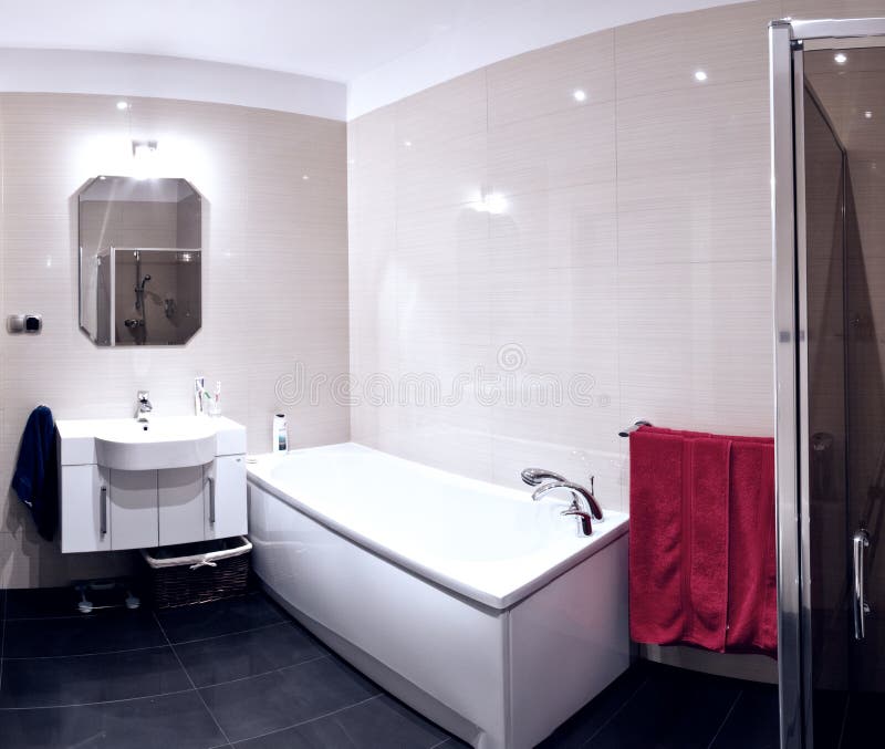 Modern Bathroom stock image. Image of house, bathroom - 9107021