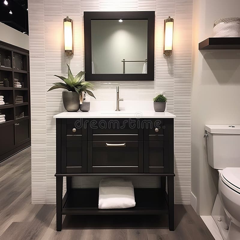 Modern Bathroom Vanity Design Stock Illustration - Illustration of ...