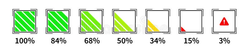 Modern battery indicator. stock vector. Illustration of shape - 154036684