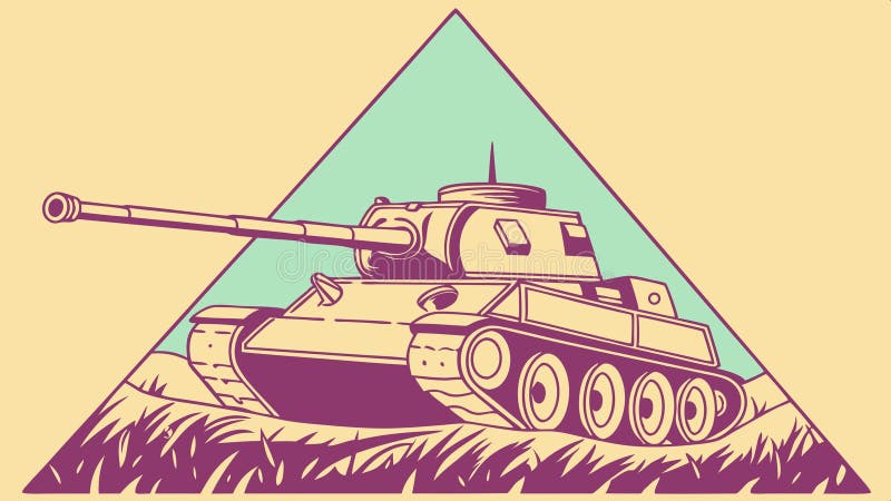 Modern Battle Tank on Abstract Geometric Terrain, Vibrant and Dynamic ...