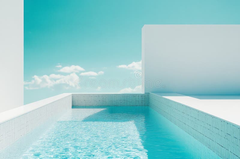 Modern Beach House with Infinity Pool and Ocean View. AI Generative ...