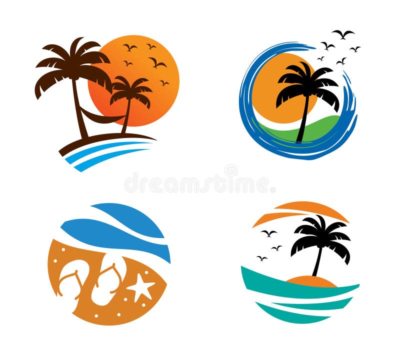 Beach logo template design stock vector. Illustration of nature - 338827517