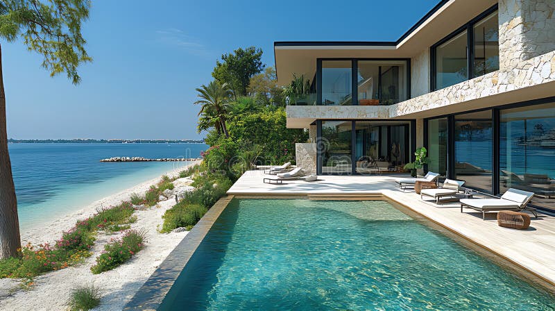 Modern Beachfront Villa with Infinity Pool, Offering Stunning Ocean ...