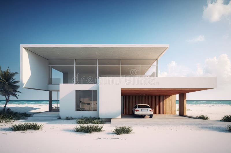 Modern Beachfront Villa with Sleek and Minimalist Design, Featuring ...