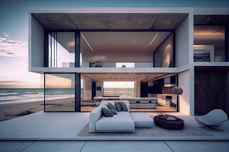 Modern Beachfront Villa with Sleek and Minimalist Interior Design ...