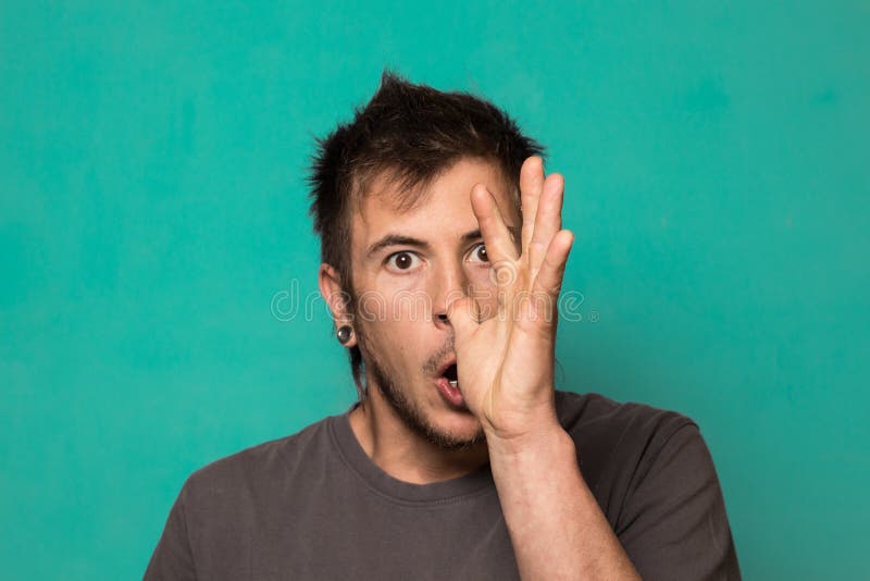 A Modern Bearded Guy Making a Funny Expression. Stock Photo - Image of ...