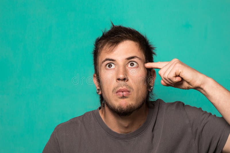 A Modern Bearded Guy Making a Funny Expression. Stock Photo - Image of ...
