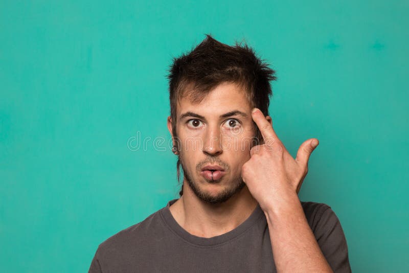 A Modern Bearded Guy Making a Funny Expression. Stock Photo - Image of ...