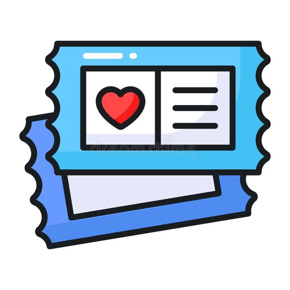 Modern and Beautiful Vector Design of Love Ticket Stock Vector ...
