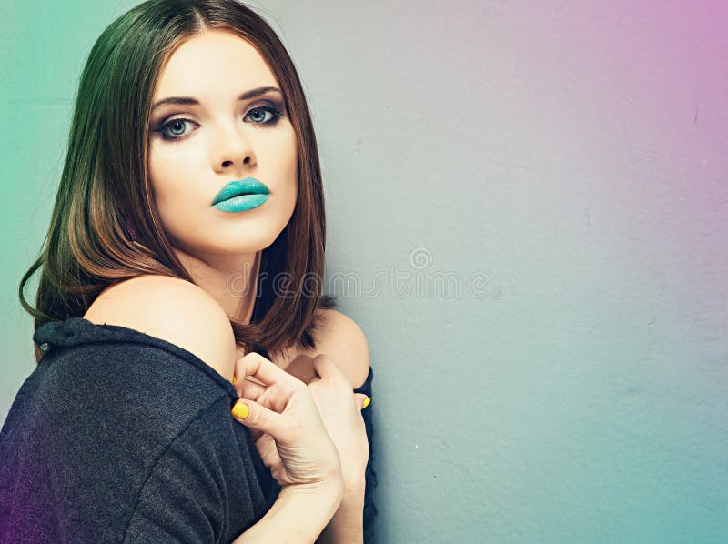 Modern beauty. woman face. stock photo. Image of pretty - 112578932