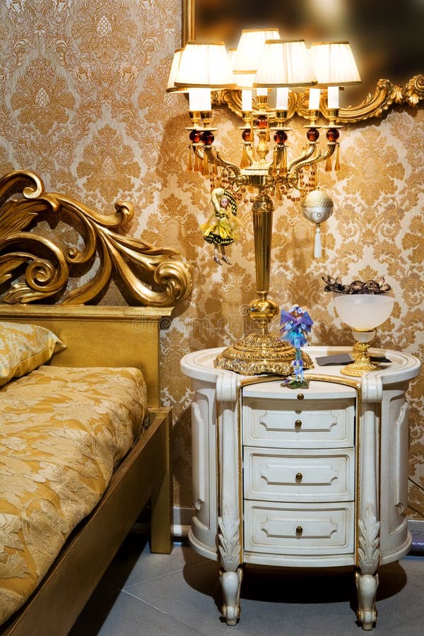 Bedroom with Royal Canopy Bed Stock Photo - Image of home, decoration ...