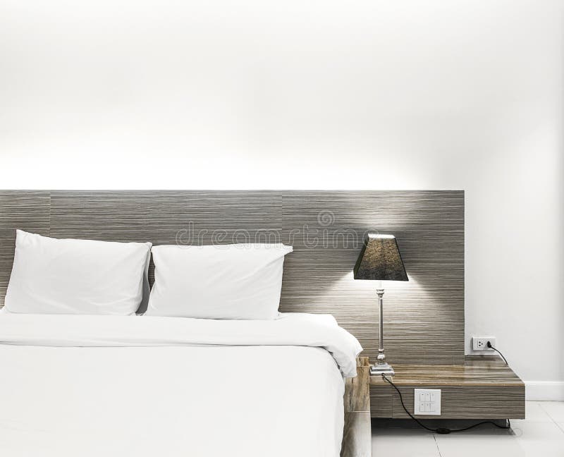 Modern Bedroom Design, Double Bed Stock Image - Image of design ...