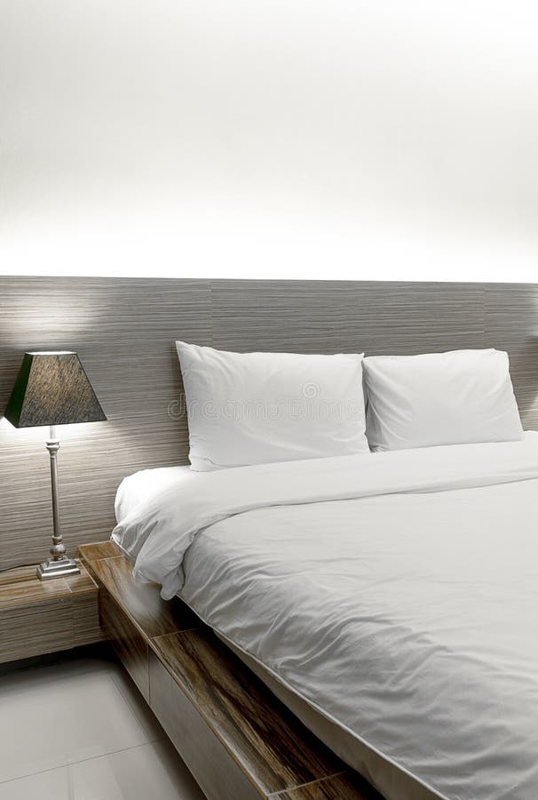 Modern Bedroom Design, Double Bed Stock Image - Image of decor, wall ...