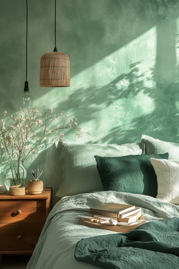 Color Gradient Wall, Modern Bedroom Design Features a Two-tone Wall ...