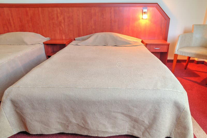 Modern Bedroom Interior in Fish Eye Perspective Stock Photo - Image of ...