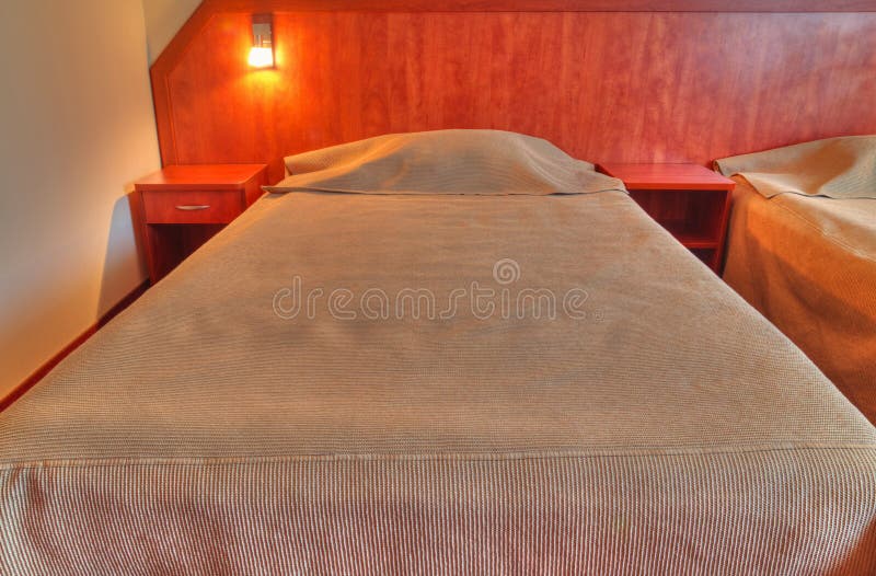 Modern Bedroom Interior in Fish Eye Perspective Stock Photo - Image of ...